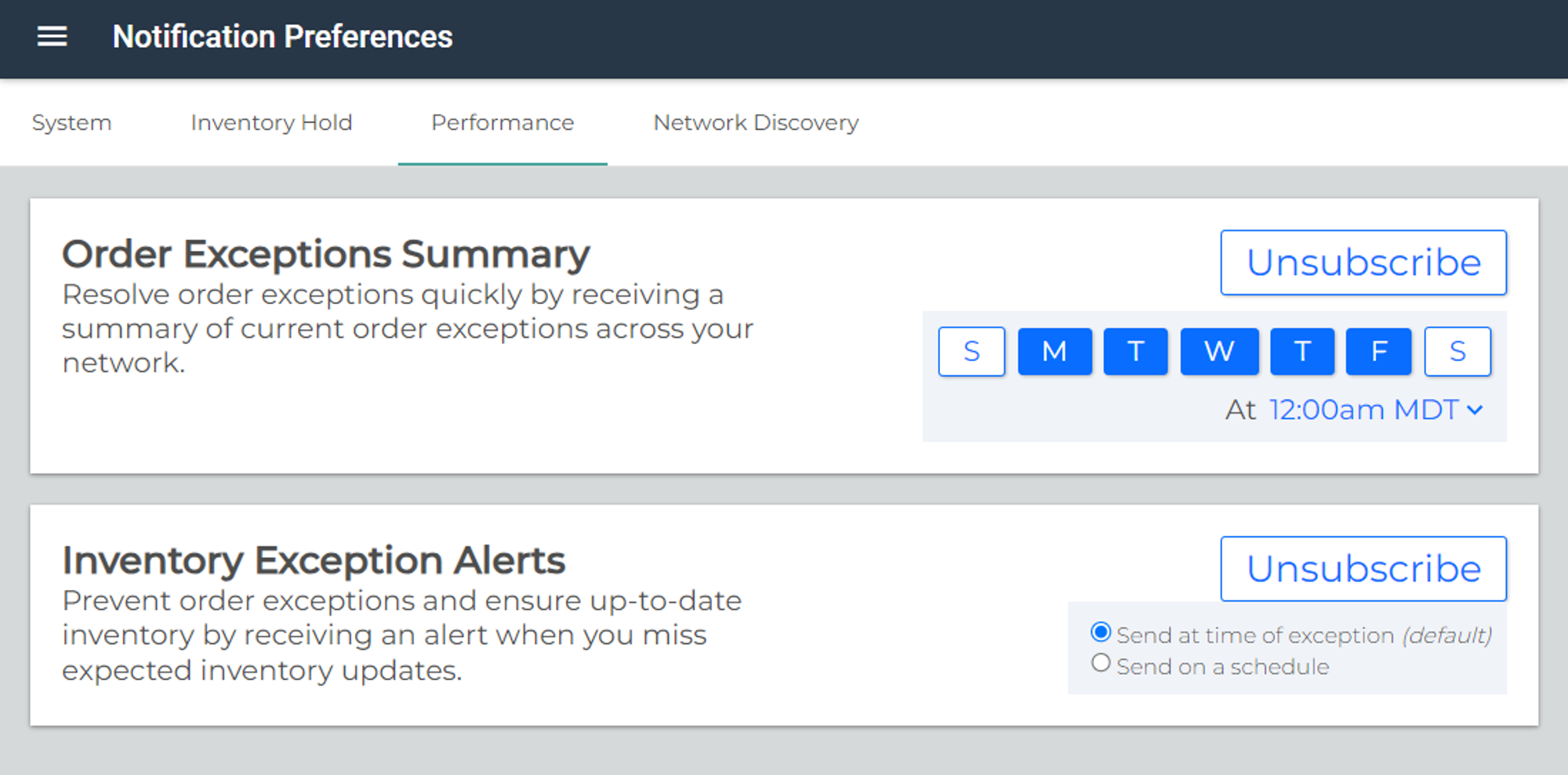Configuring your performance notifications