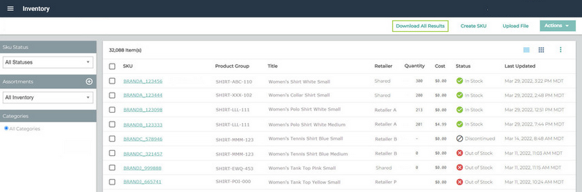 Editing multiple inventory SKUs