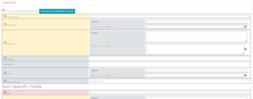 Adding an inventory SKU