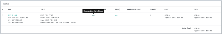 Cancelling line items