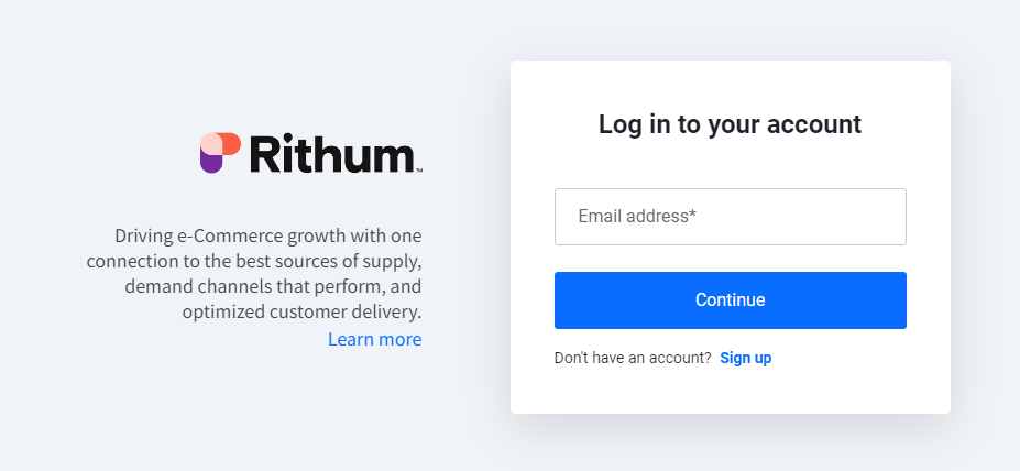 Logging in to the Rithum platform